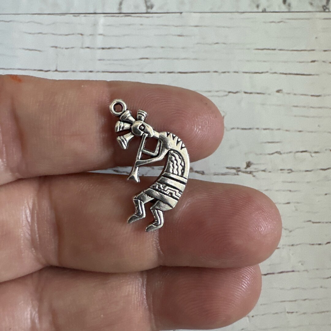 Native Kokopelli Charm, Antique Silver Kokopelli Charms, Fertility ...