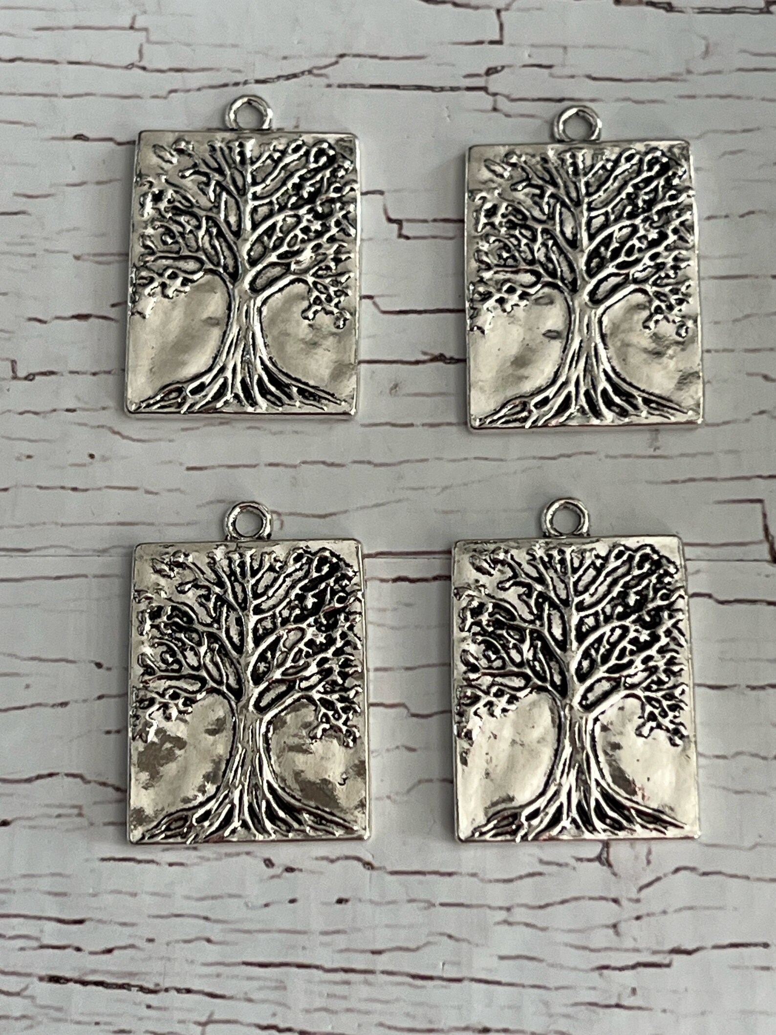Antique Silver Tree of Life Charm: Rectangular Pendant (32x22mm) - Etsy