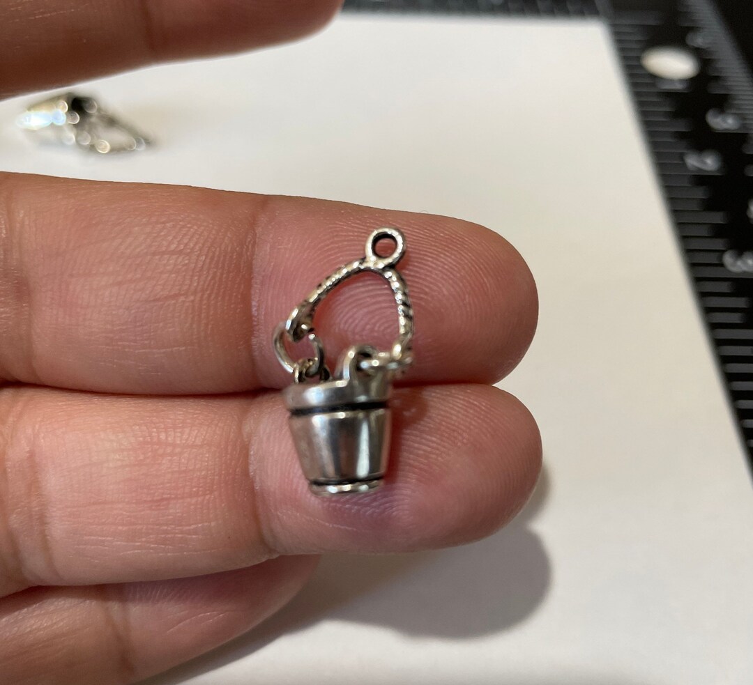 Bucket Pendant, Silver Bucket Charm, Bucket Pendant for Crafting - Etsy