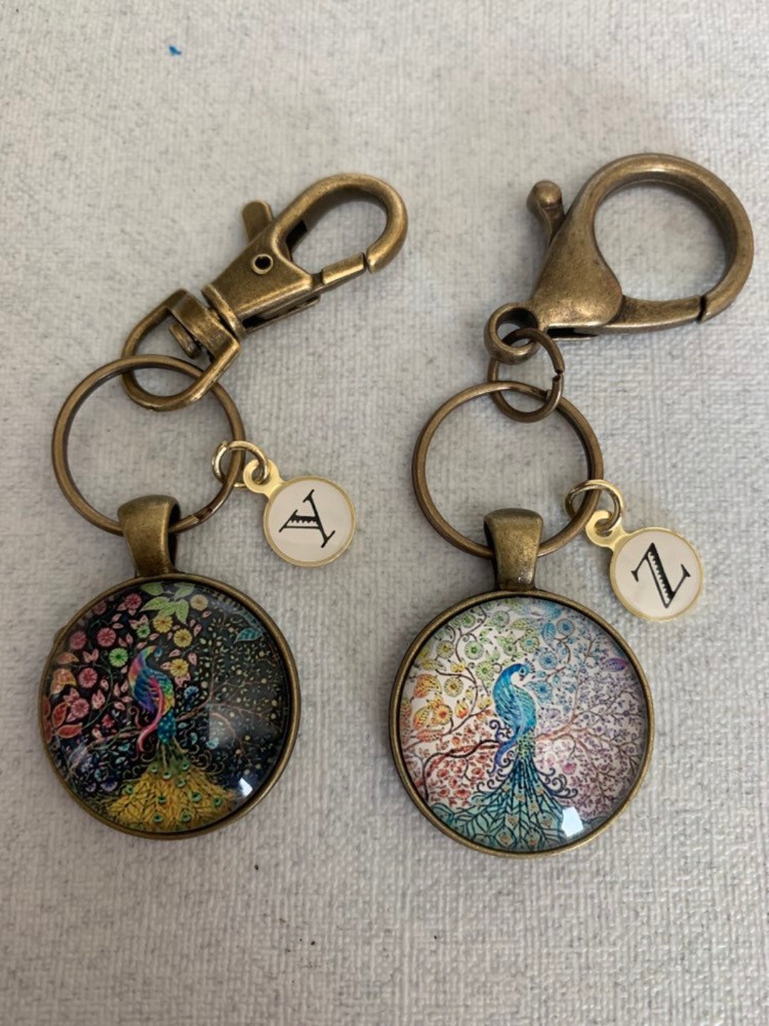 Blue Peacock Keychain, Colorful Peacock Keychain, Peacock Jewelry, Bird ...