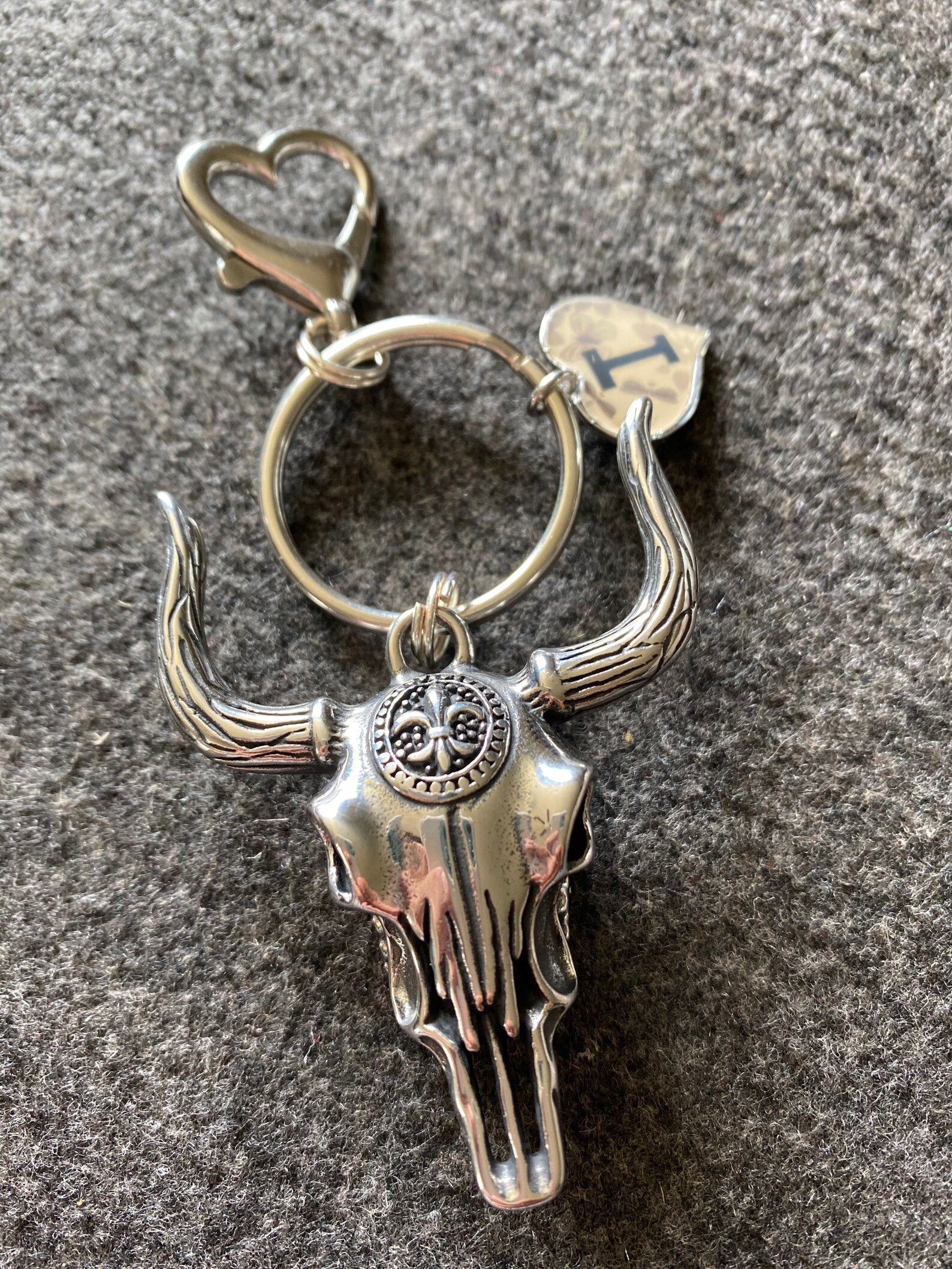 Texas Bull Longhorn Keychain Stainless Steel Keychain - Etsy