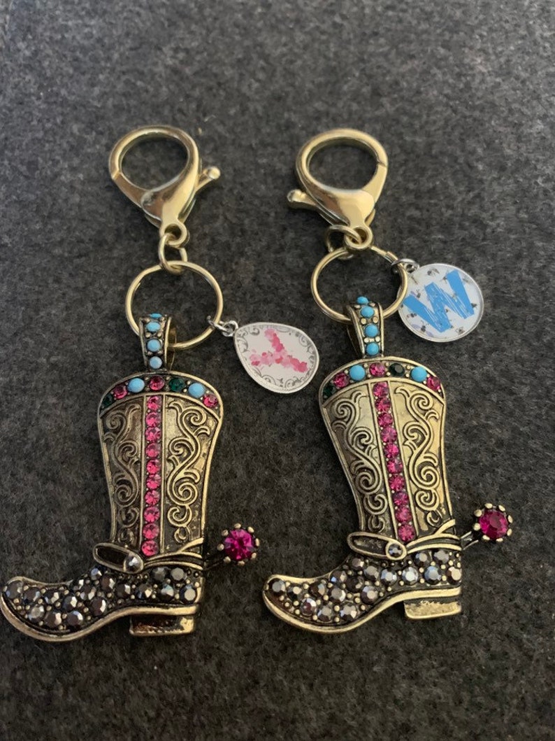 Gold Cowboy Keychain Cowgirl Boot Keychain Boot Keychain | Etsy