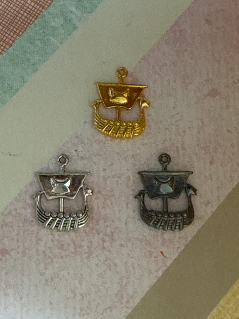 Silver Pirate Ship Charms, Pirate Ship Charm, Boat Charms, Nautical ...