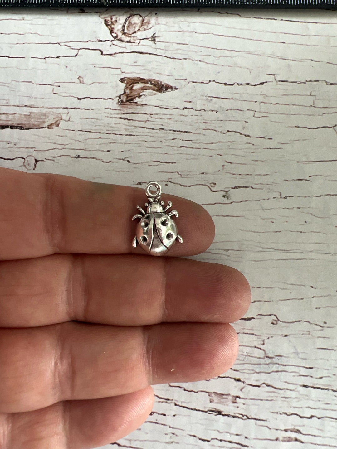 2D Ladybug Charm, Vintage Tibetan Silver Ladybug Charm, Insect Charms ...