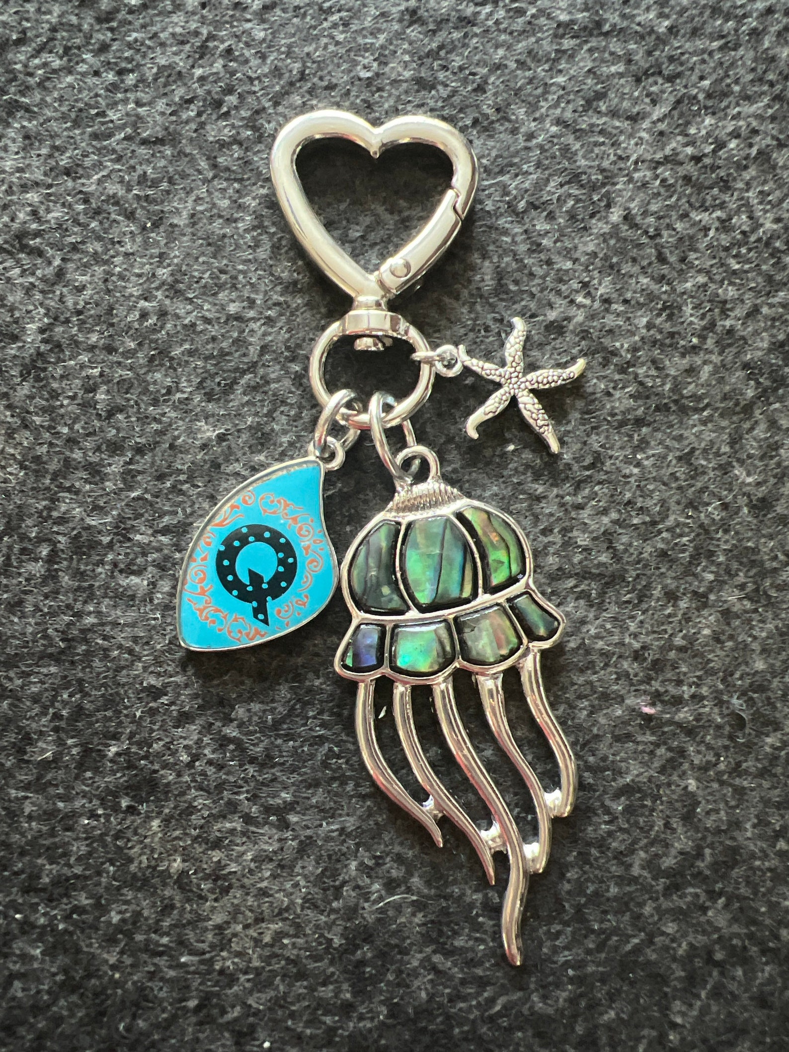 Abalone Jellyfish Keychain, Sea Animal Keychain, Jellyfish Keychain ...