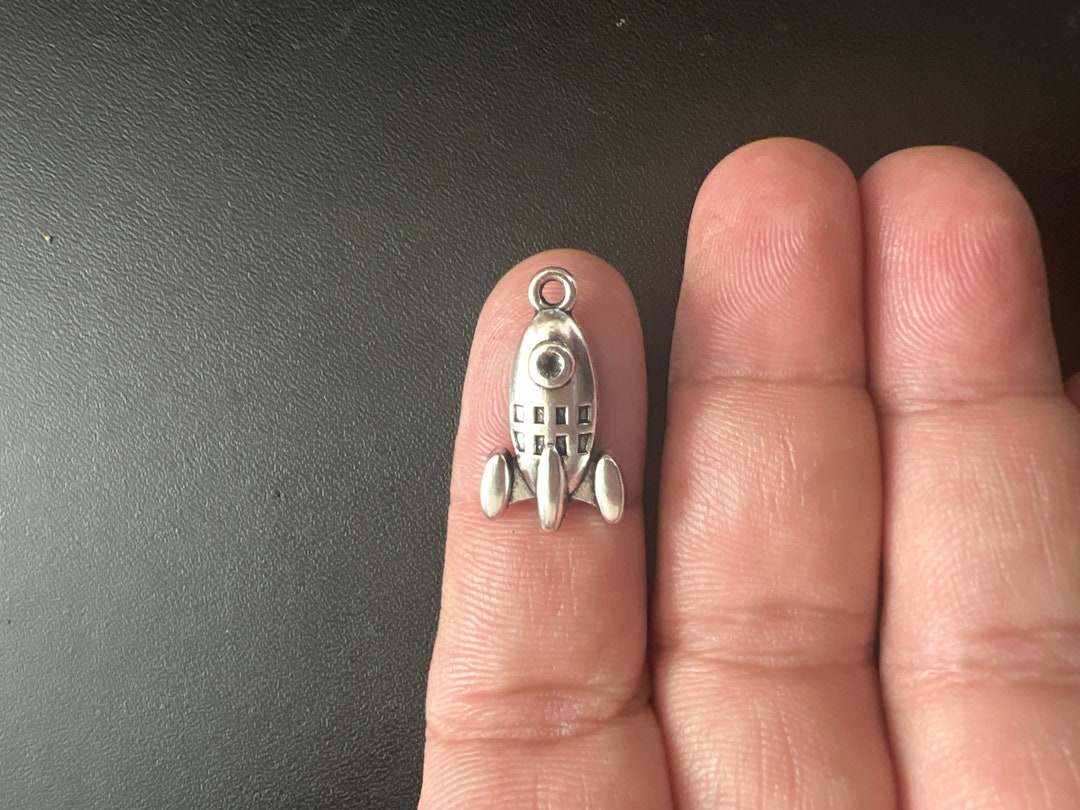 Spaceship Rocket Missile Pendants, Rocket Missile Charms, Silver ...