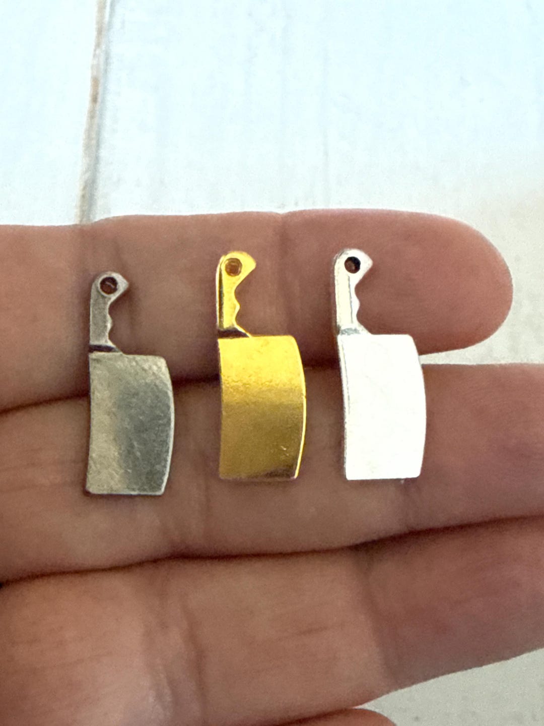 Meat Cleaver Charm: Zinc Alloy Double Sided Pendant (23x9mm) - Etsy