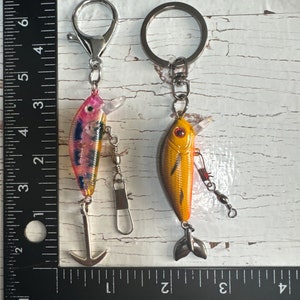 Colorful Fishing Lure Keychain: Fisherman Gift - Etsy
