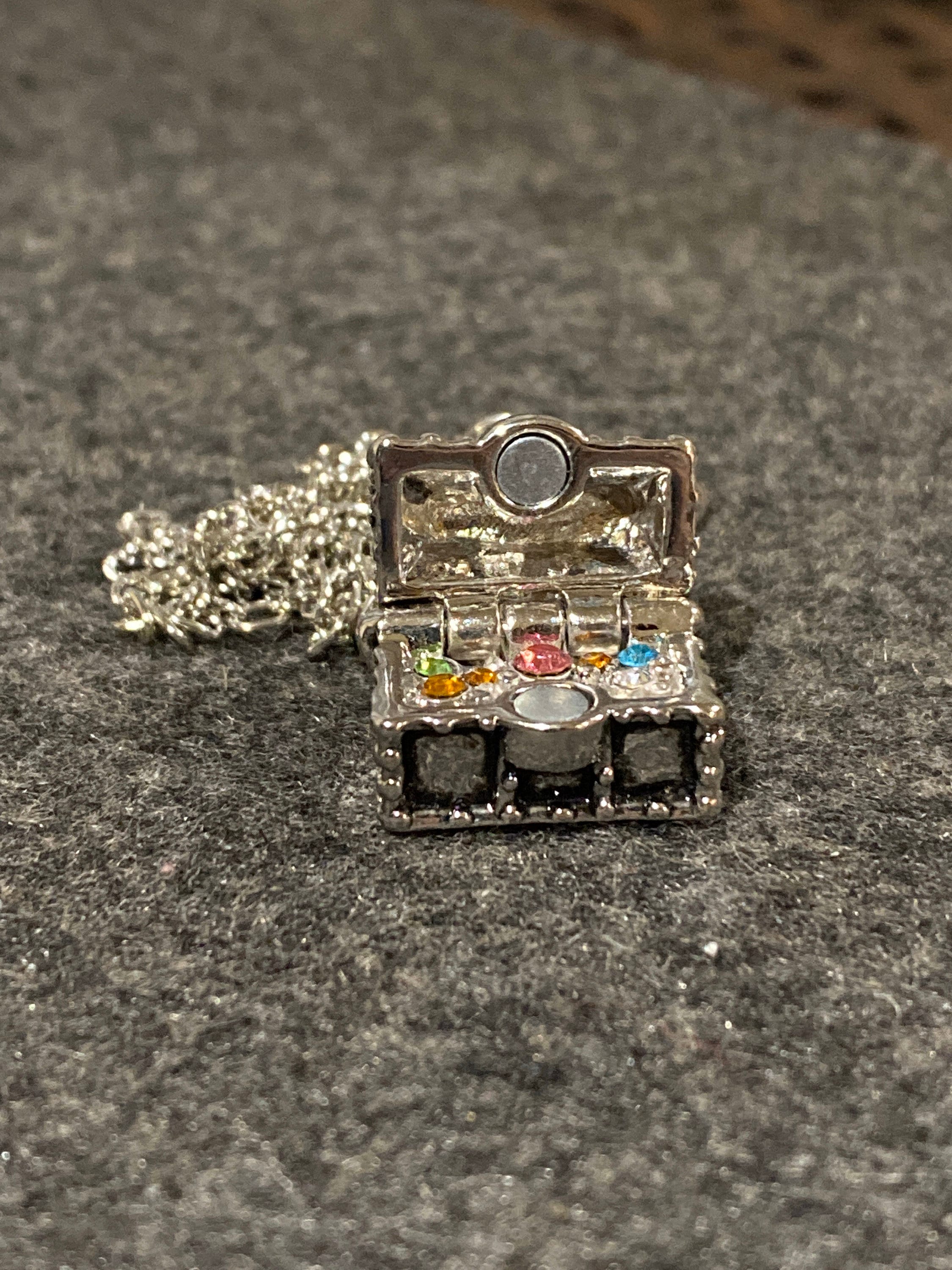 Treasure Chest Necklace Silver Jewelry Shiny Jewelry - Etsy