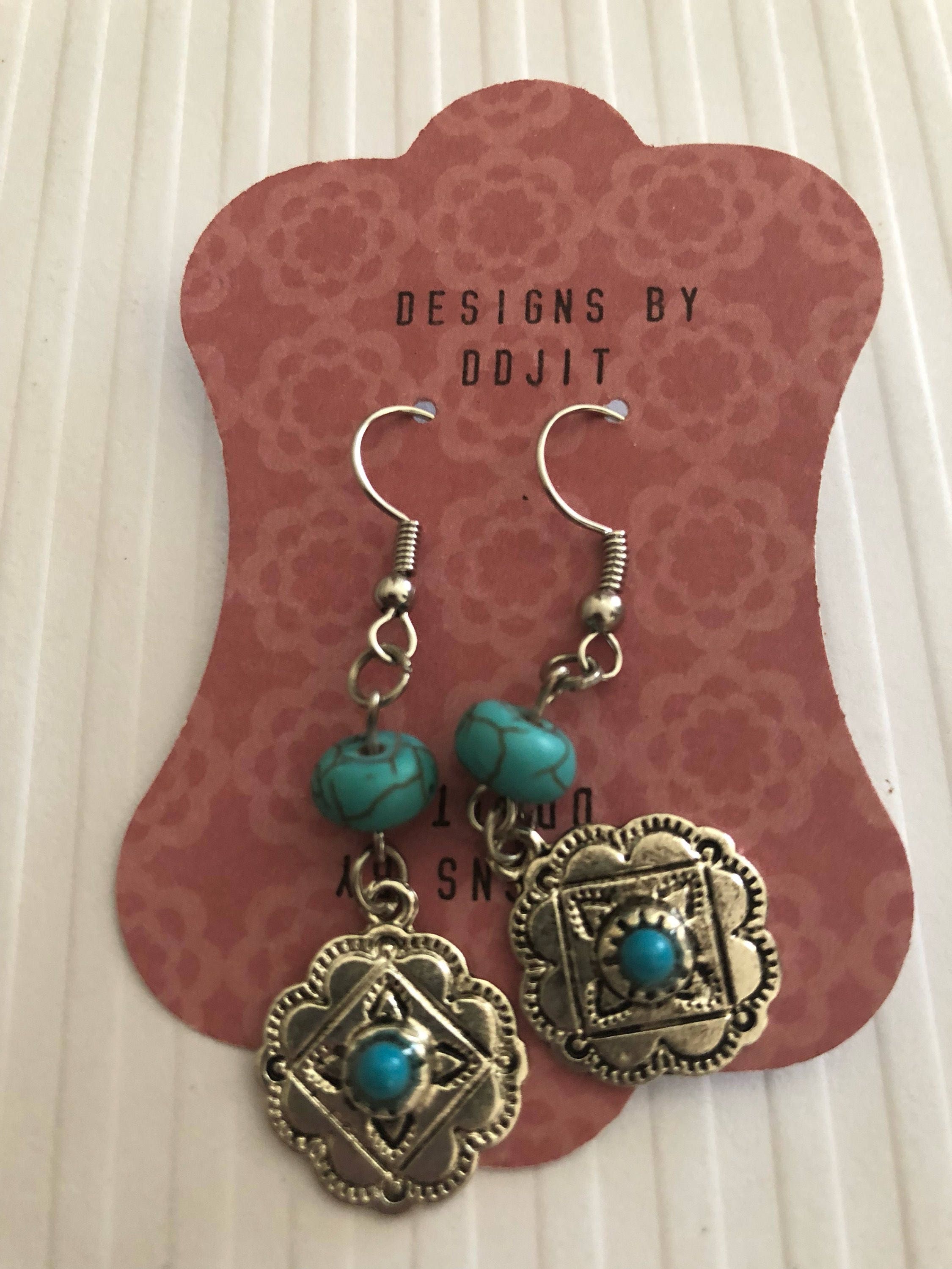 Western Earrings Cowboy Jewelry Silver Earrings South | Etsy