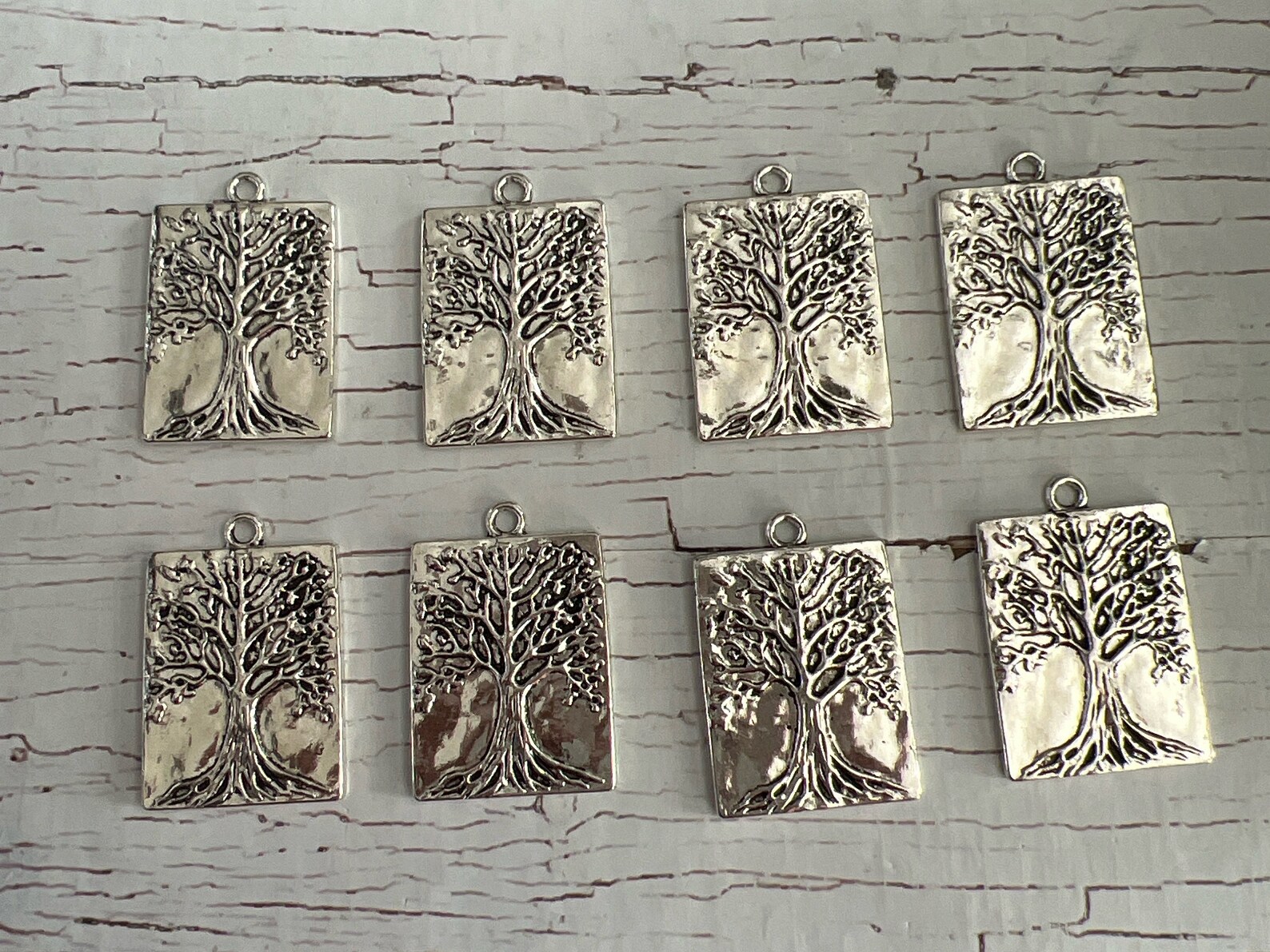Antique Silver Tree of Life Charm: Rectangular Pendant (32x22mm) - Etsy