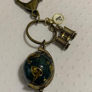 Globe Keychain, Explorer Keychain, Binoculars Keychain, Purse Charm ...
