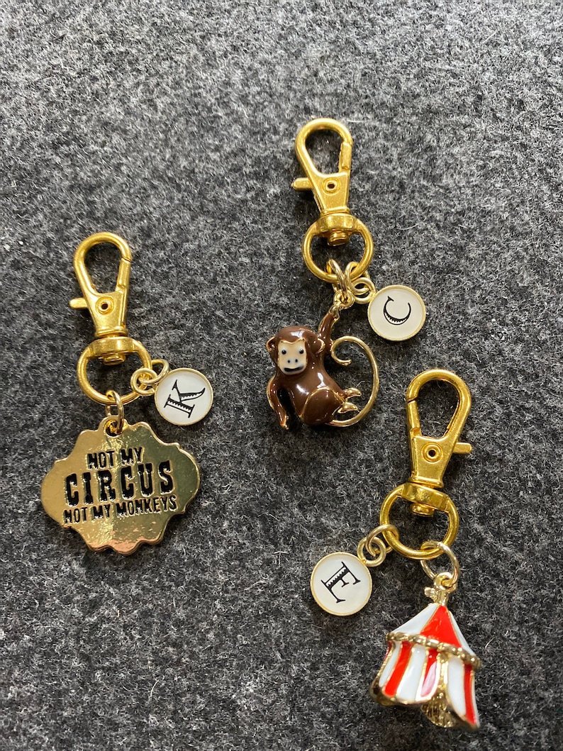 Circus Zipper Pull Monkey Zipper Pull Circus Tent Charm - Etsy