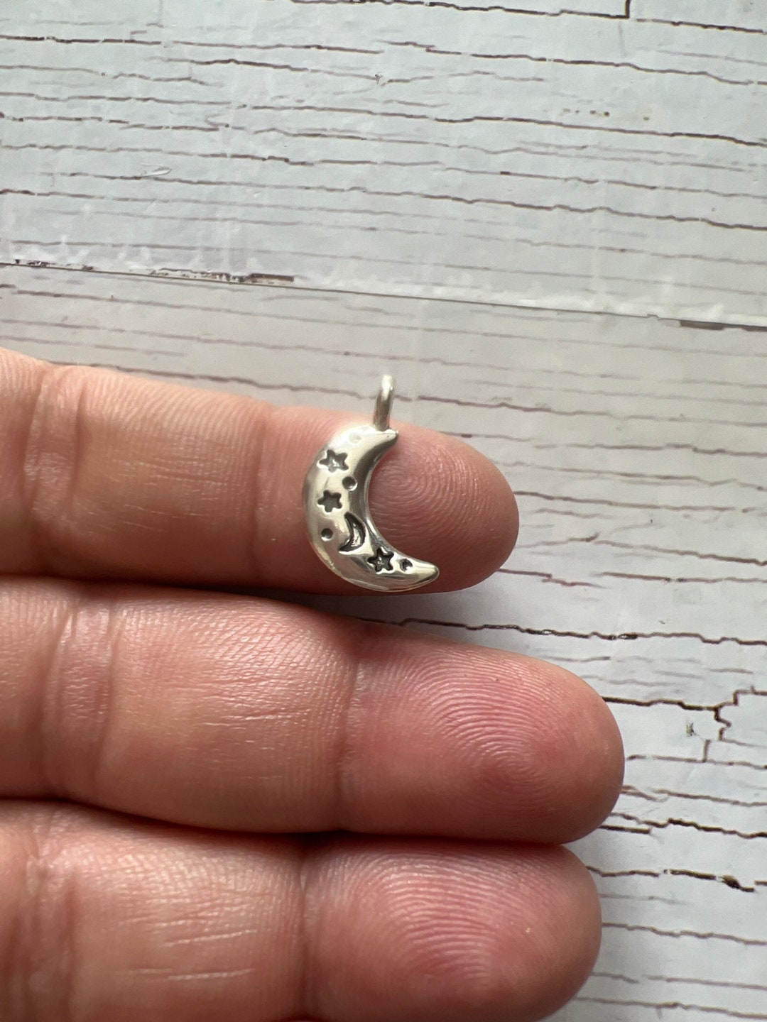 Moon With Moon and Stars Charms, Moon Charms, Double Sided Moon Charms ...