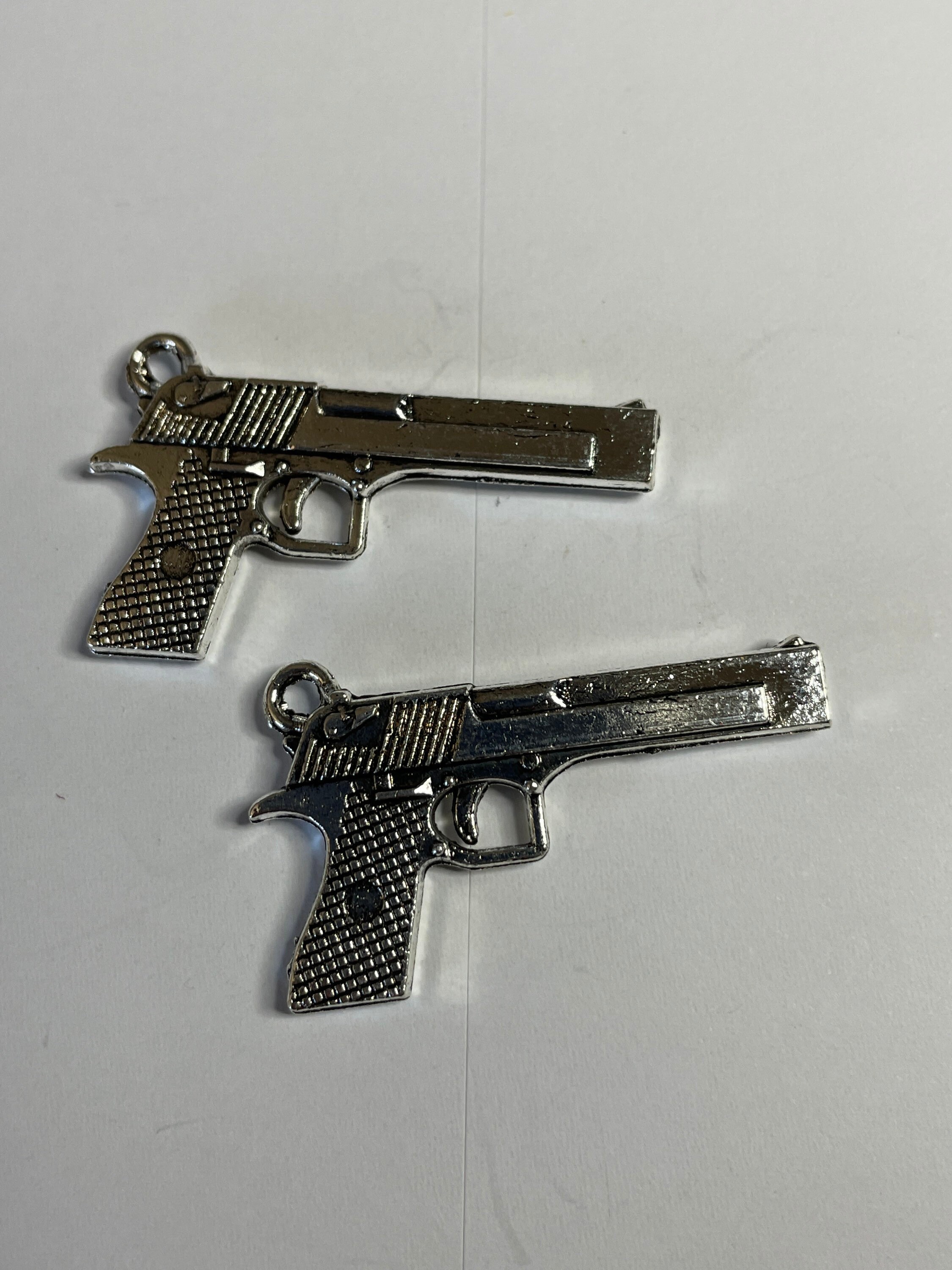 Gun Charms Antique Silver Gun Charm Gun Browning Pistol - Etsy