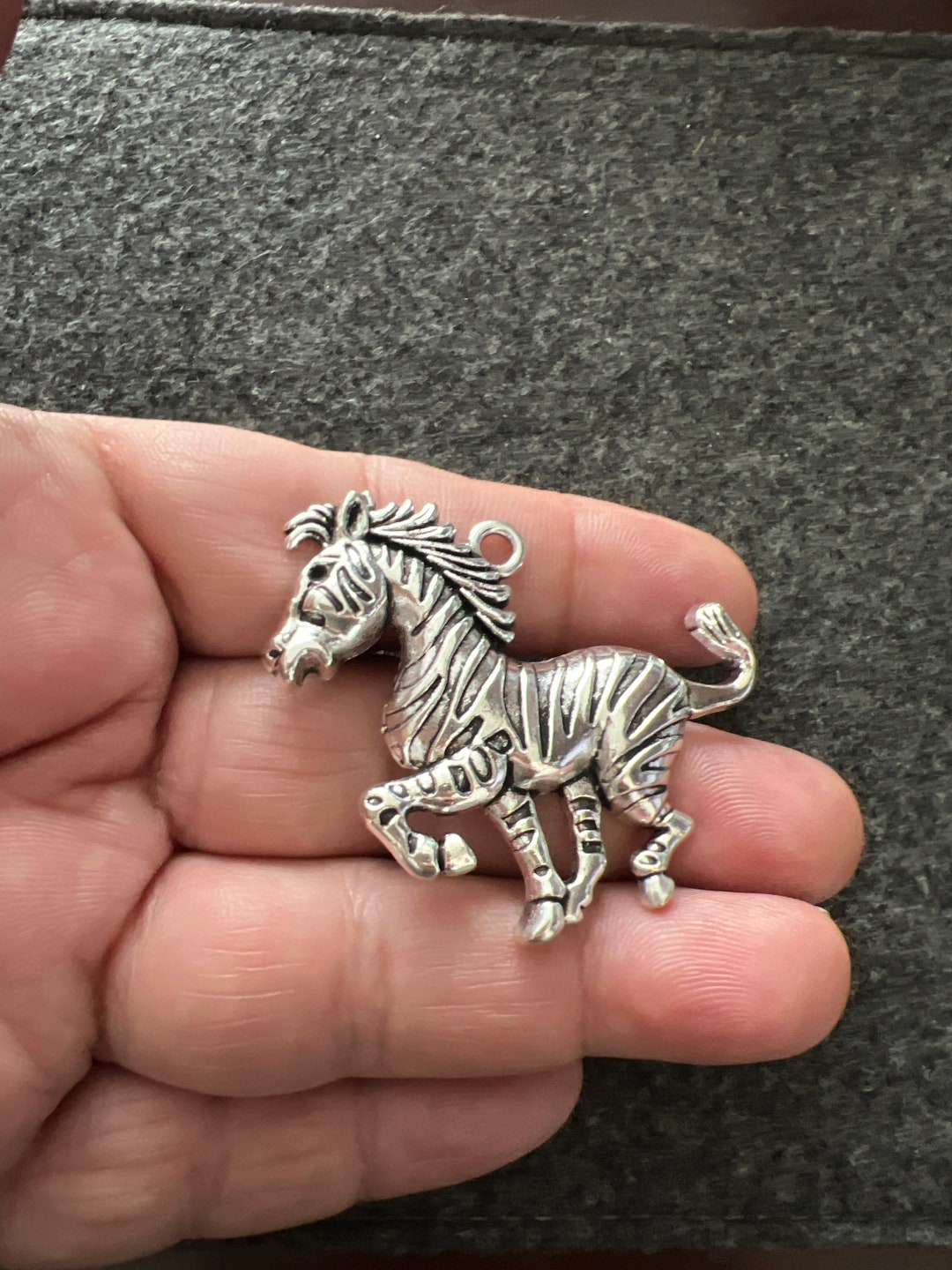 Zebra Pinto Charms, Antique Silver Zebra Pinto Charms, Large Zebra ...