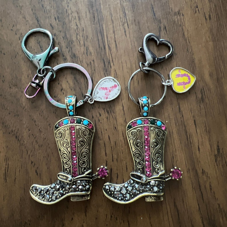 Gold Cowboy Keychain, Cowgirl Boot Keychain, Boot Keychain, Handbag ...