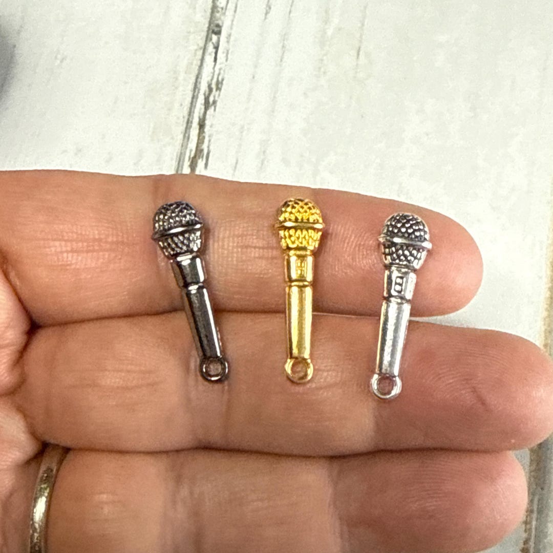 3D Microphone Charm: Zinc Alloy Speaker Pendant (25x7mm) - Etsy