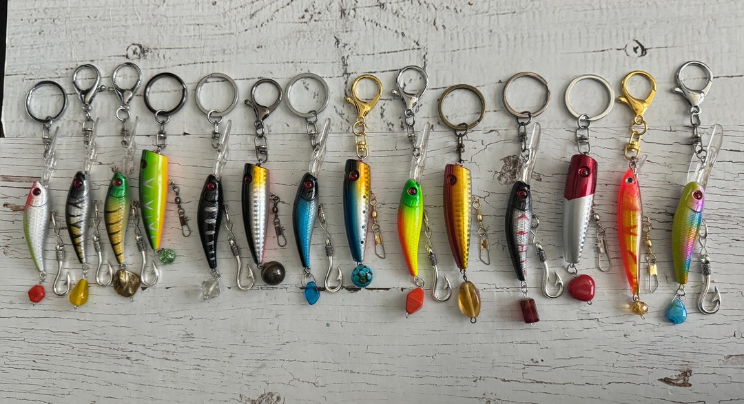 Colorful Fishing Lure Keychain: Fisherman Gift - Etsy