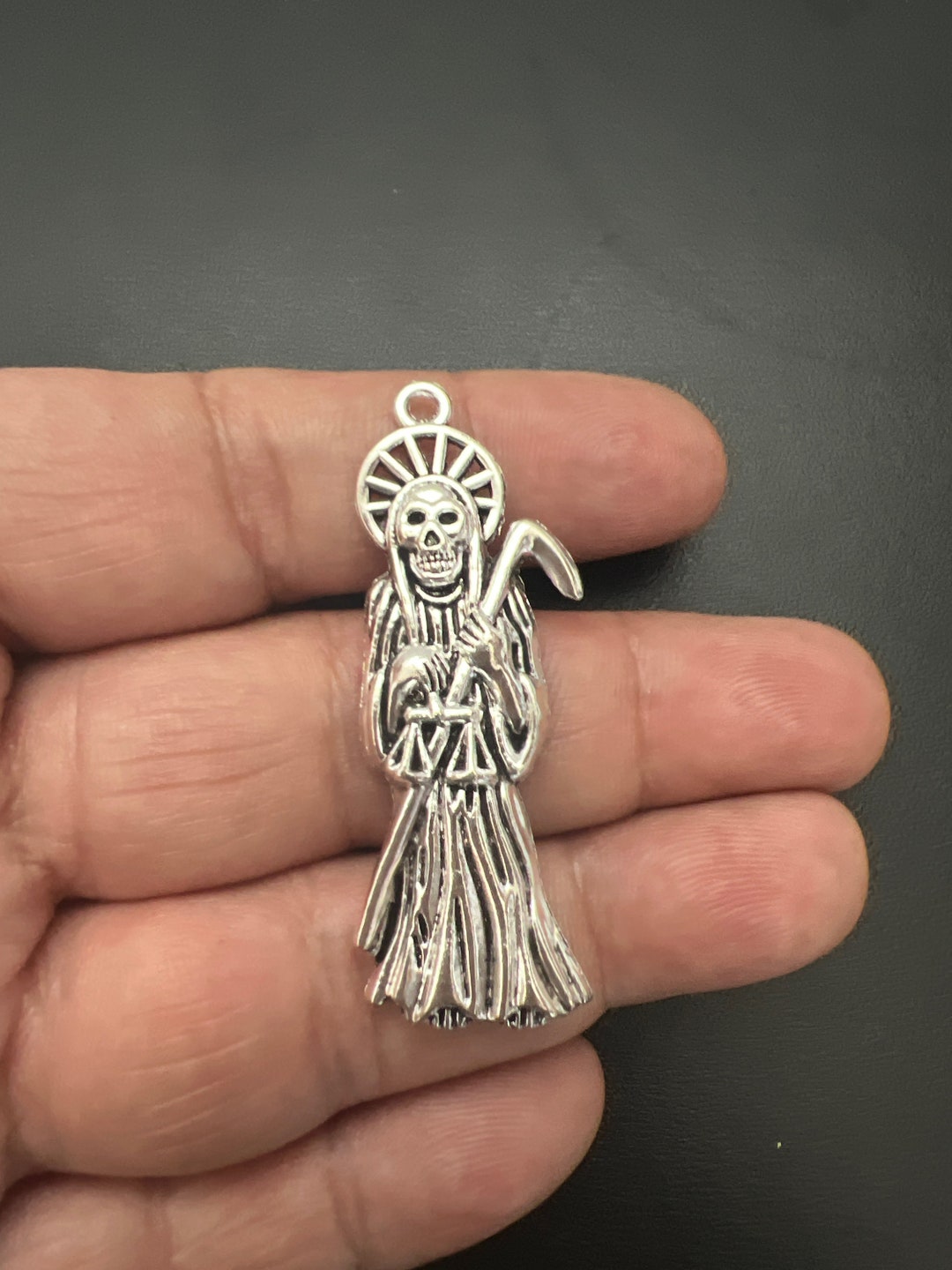 Grim Reaper Zinc Alloy Pendant, Halloween Scary Charm (51x19mm) - Etsy