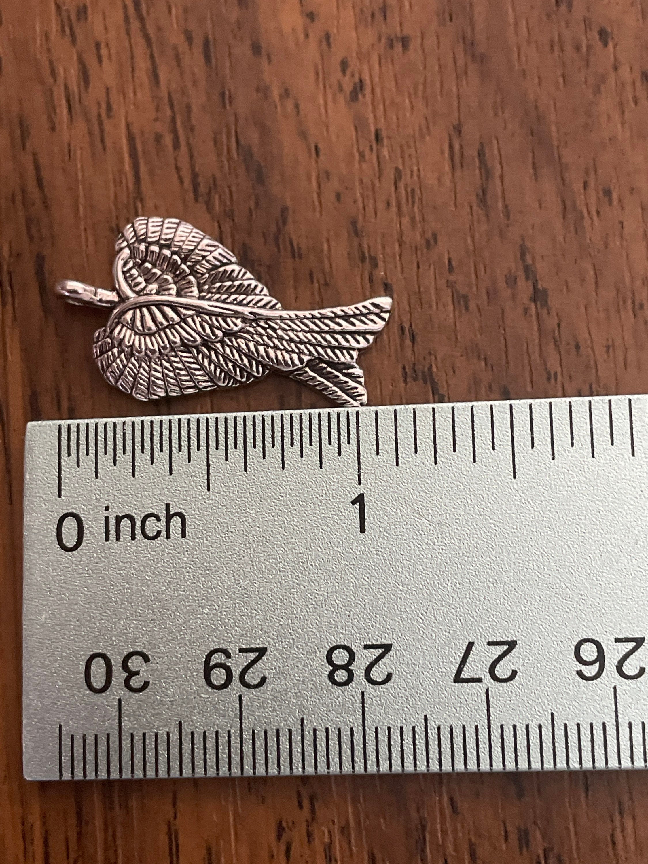 Overlapped Angel Wings Charm, Overlapped Angel Wings Pendant, Vintage ...