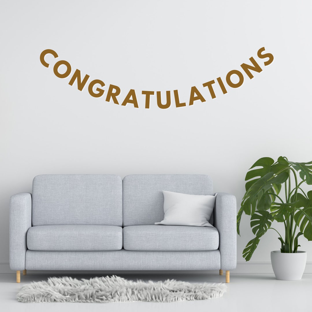 Congratulations Banner Digital PNG Cut File - Etsy