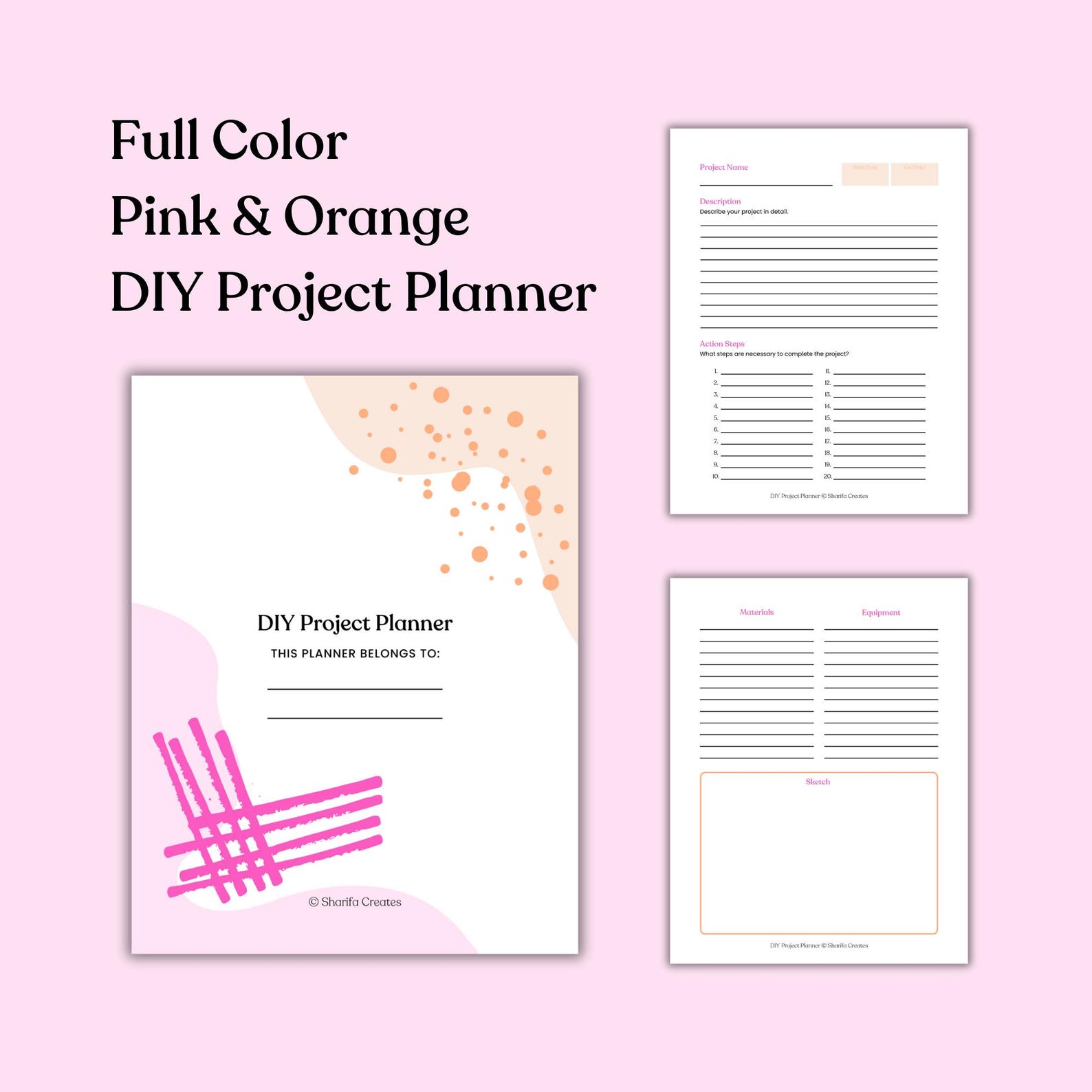 Printable DIY Project Planner: Craft, Sewing & Art Projects (PDF ...
