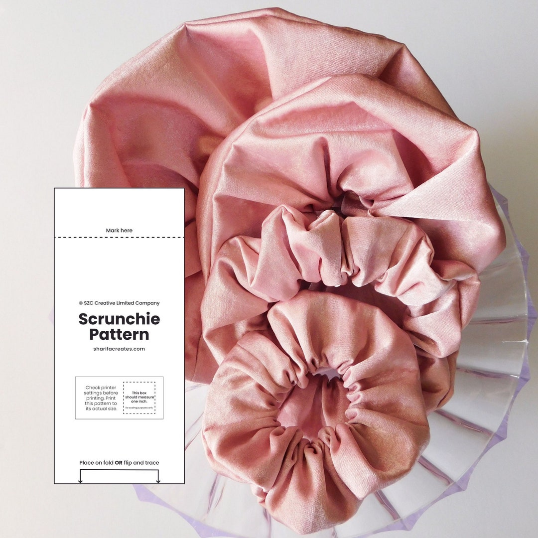 Scrunchie Sewing Pattern and DIY Tutorial With Full Color Pictures and ...