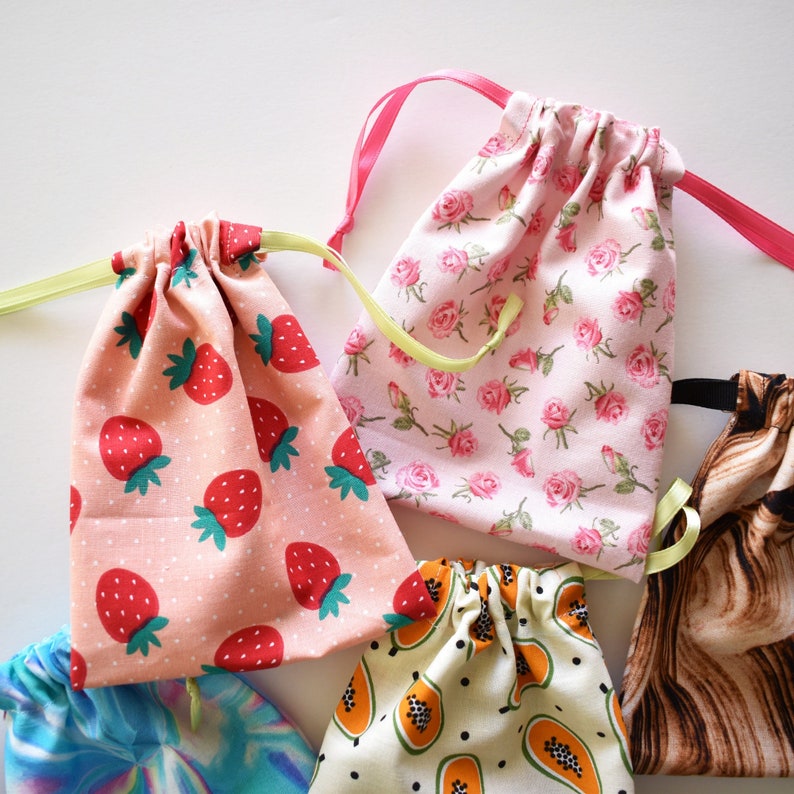 Drawstring Pouch Bag Sewing Pattern and Tutorial for Beginners and ...