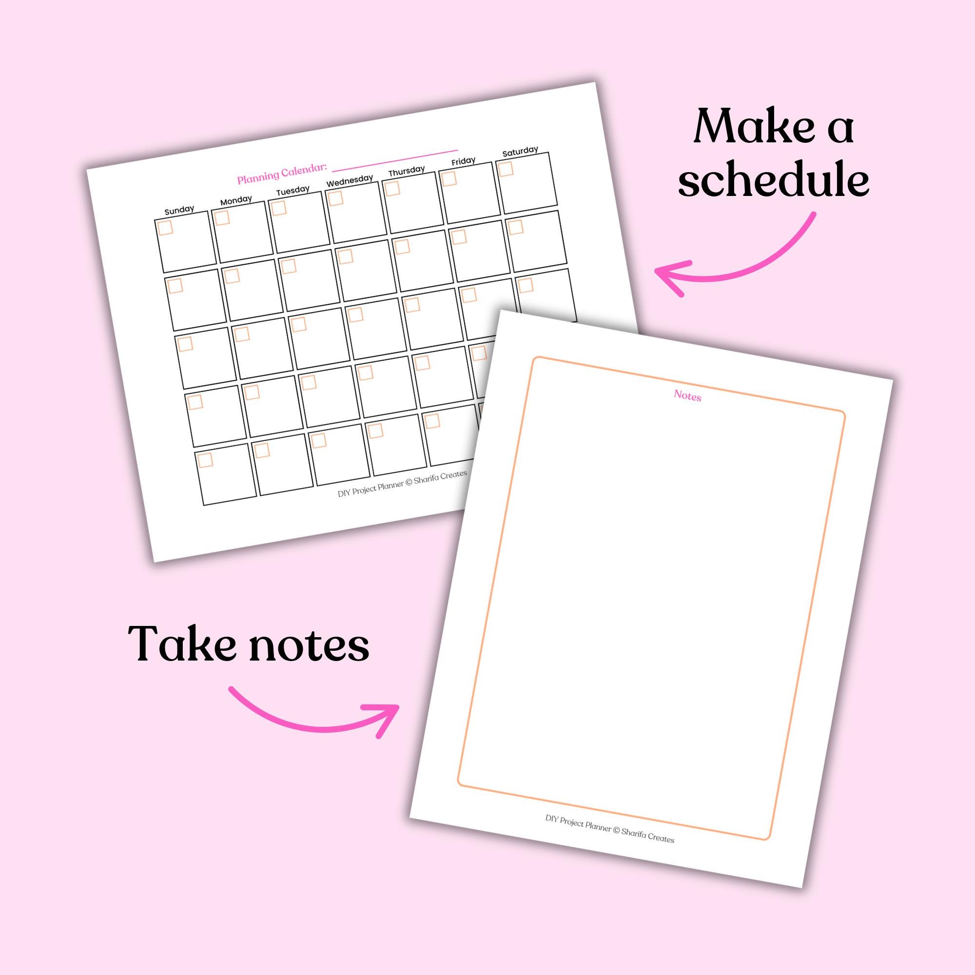 Printable DIY Project Planner: Craft, Sewing & Art Projects (PDF ...