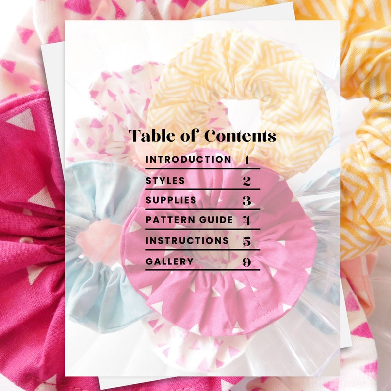 Scrunchie Sewing Pattern for Multiple Sizes, Full Color Step-by-step Instructions, Easy to ...