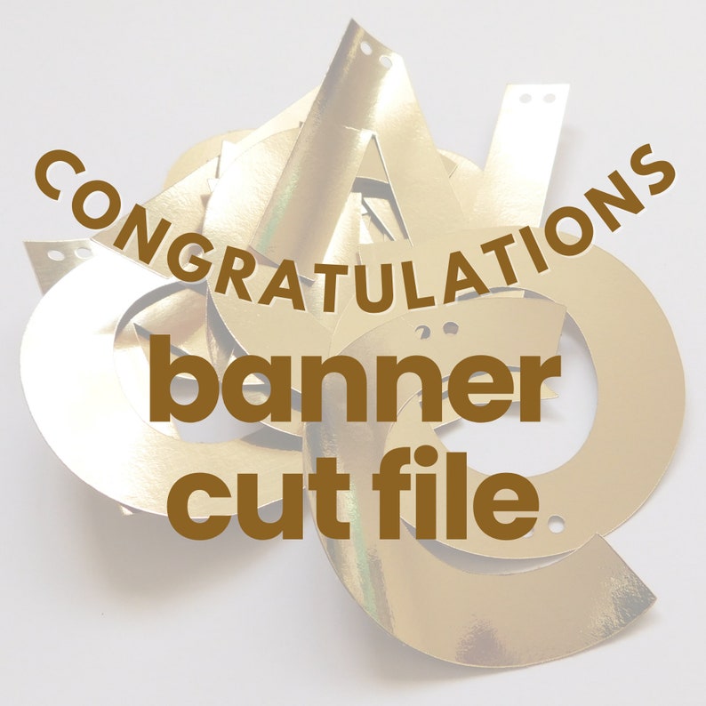Congratulations Banner Digital PNG Cut File - Etsy