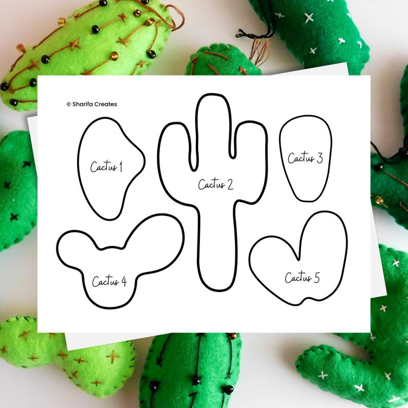 Felt Cactus Ornament Pattern: DIY Christmas Decor (PDF Printable) - Etsy