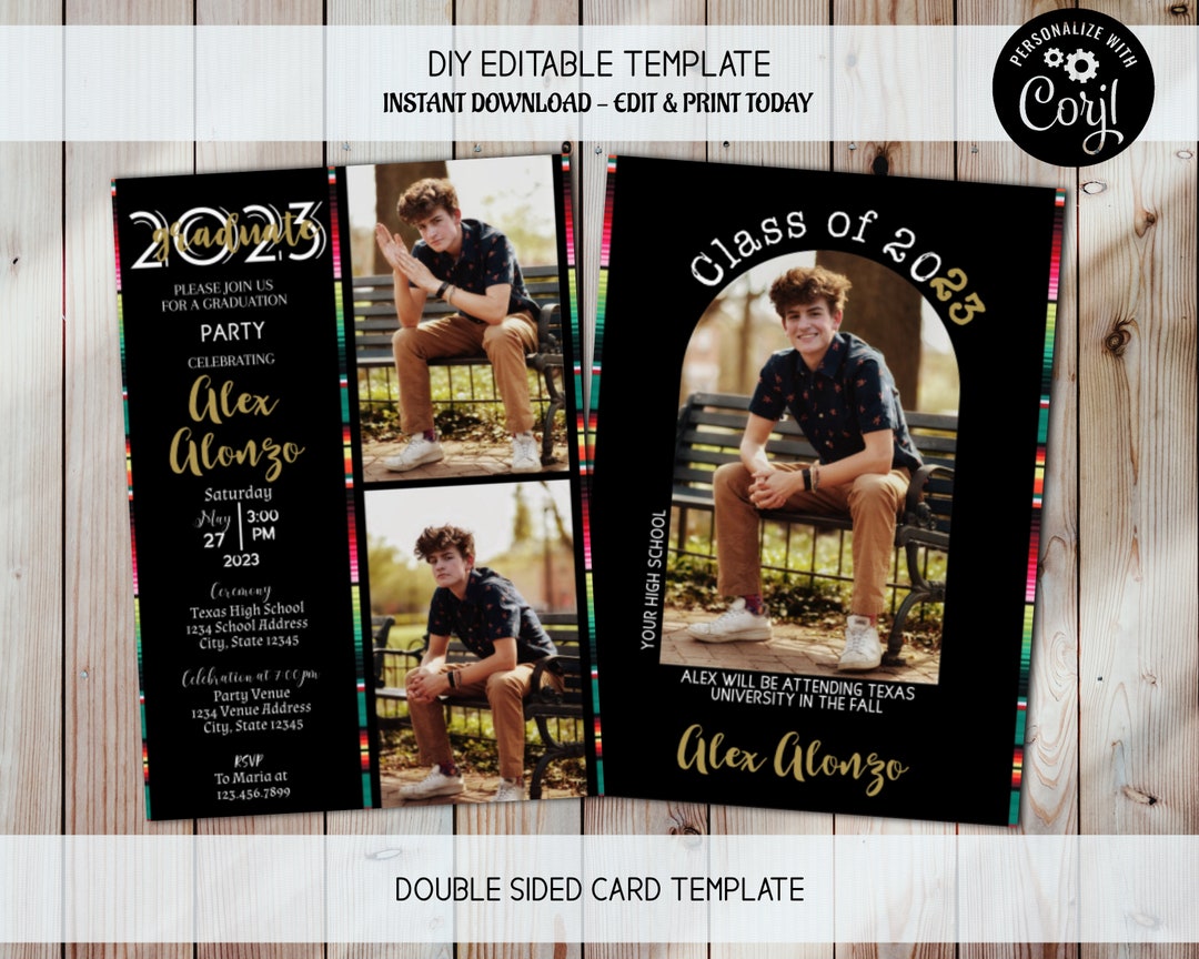 Fiesta Graduation Invitation, Graduation Card, Grad Fiesta Party, High ...