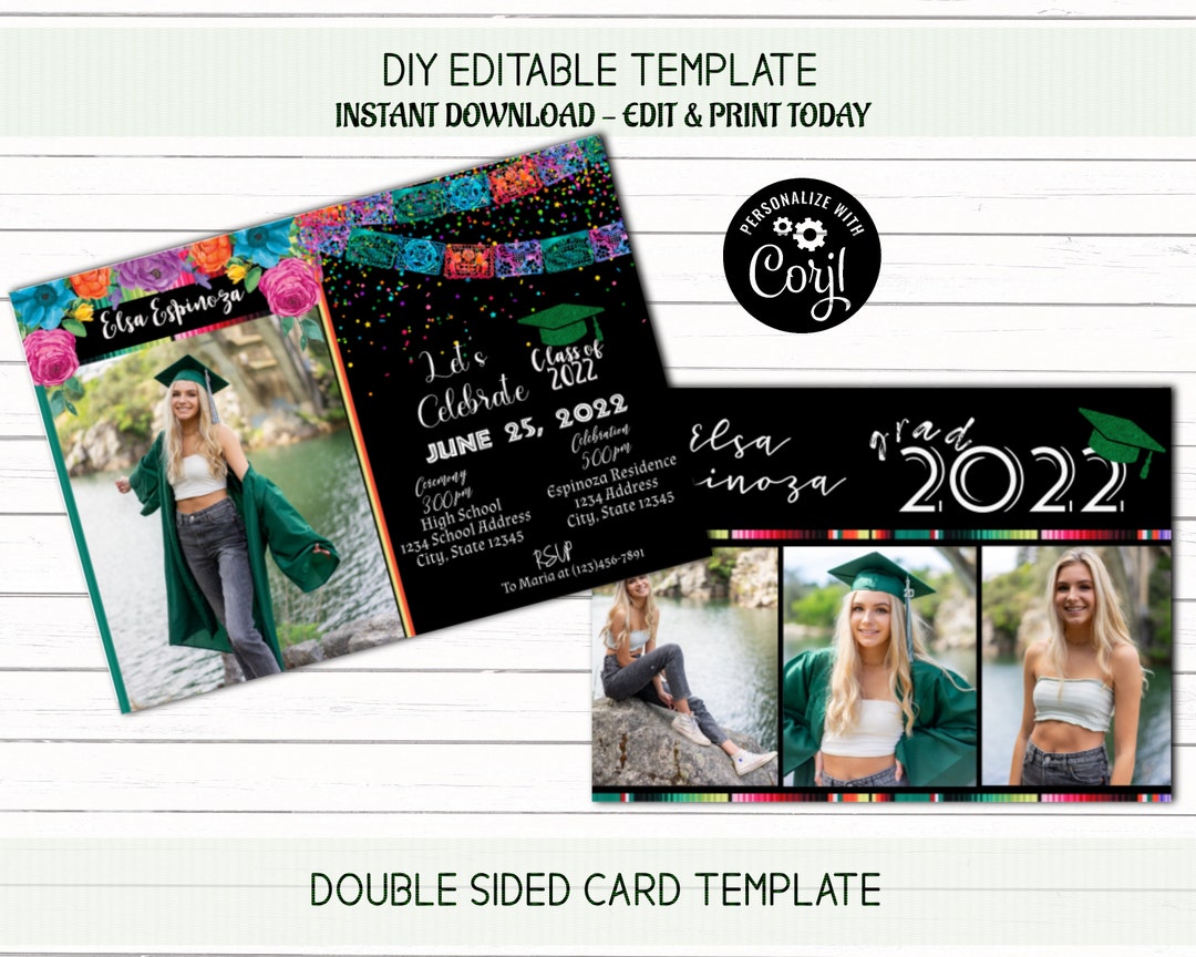 Graduation Invitation, Editable Fiesta Invite, Grad Fiesta Party ...