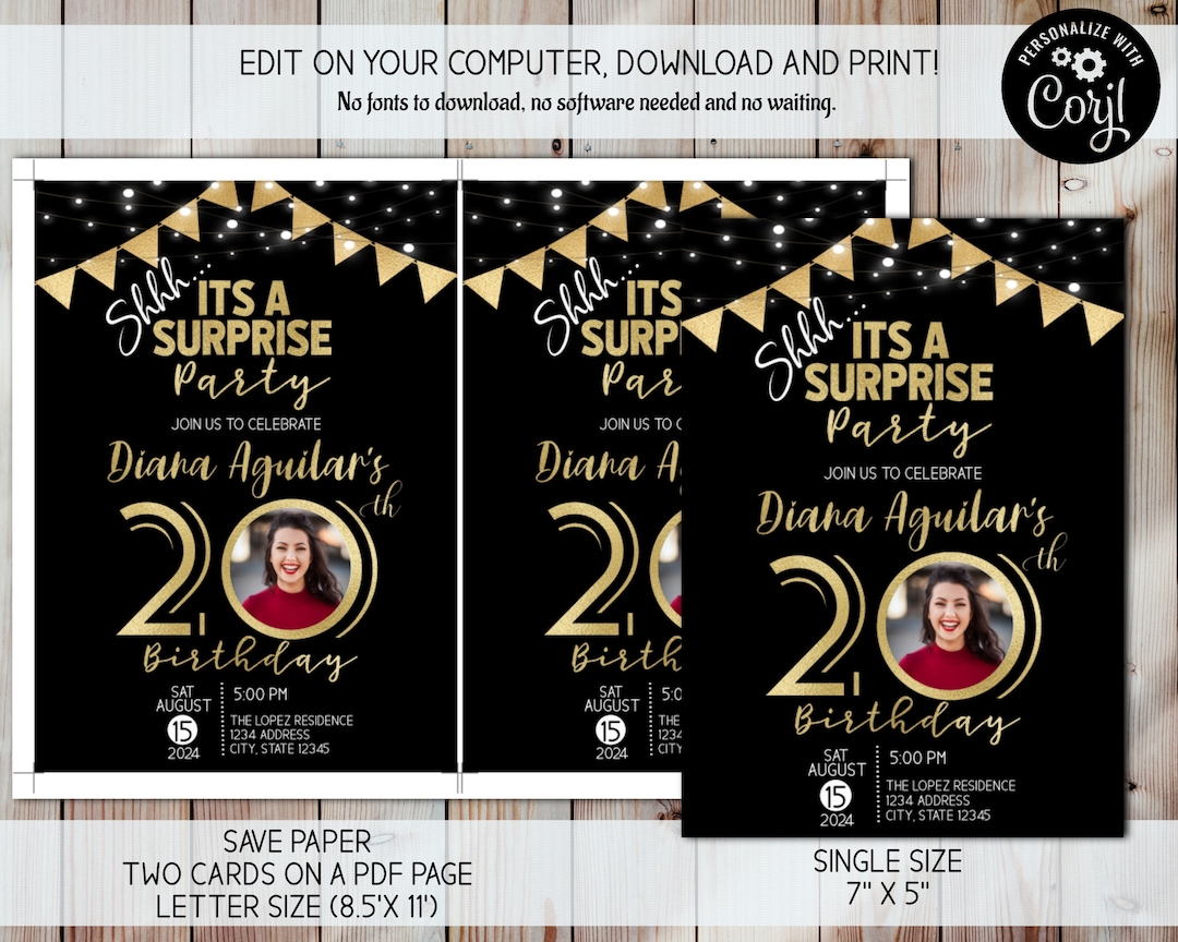 Surprise Birthday Invitation Template, Shhh... Its a Surprise, Surprise ...