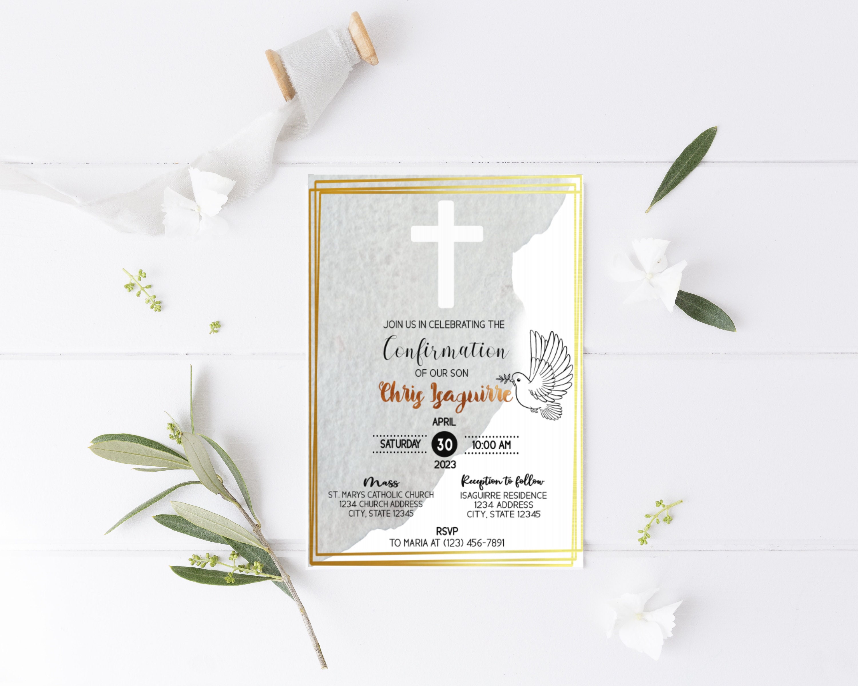 Confirmation Invitation Template Download Printable - Etsy