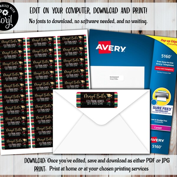 Avery 5160 Template - Etsy