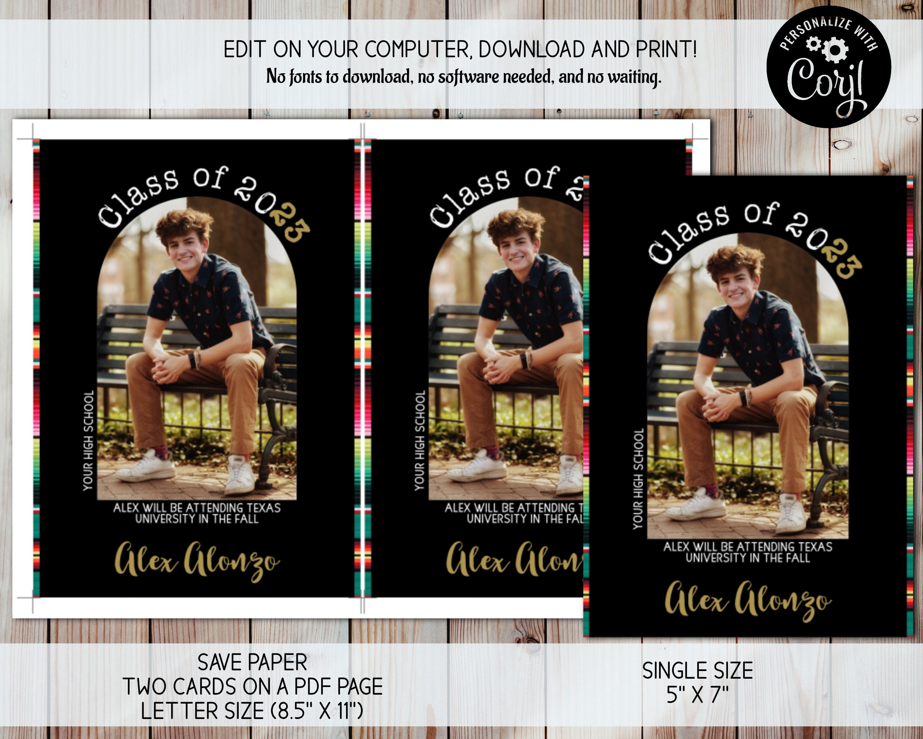 Fiesta Graduation Invitation, Graduation Card, Grad Fiesta Party, High ...