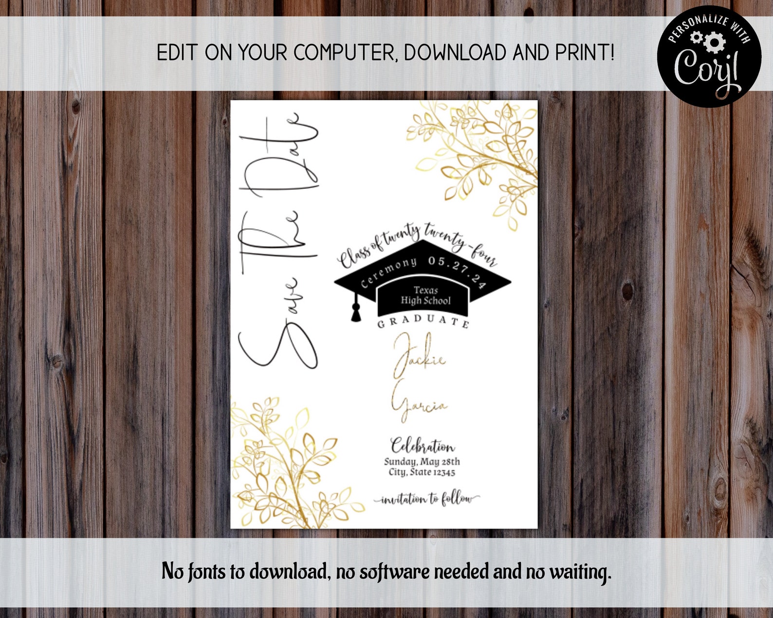 Graduation Save the Date Template, Save the Date Graduation Download ...