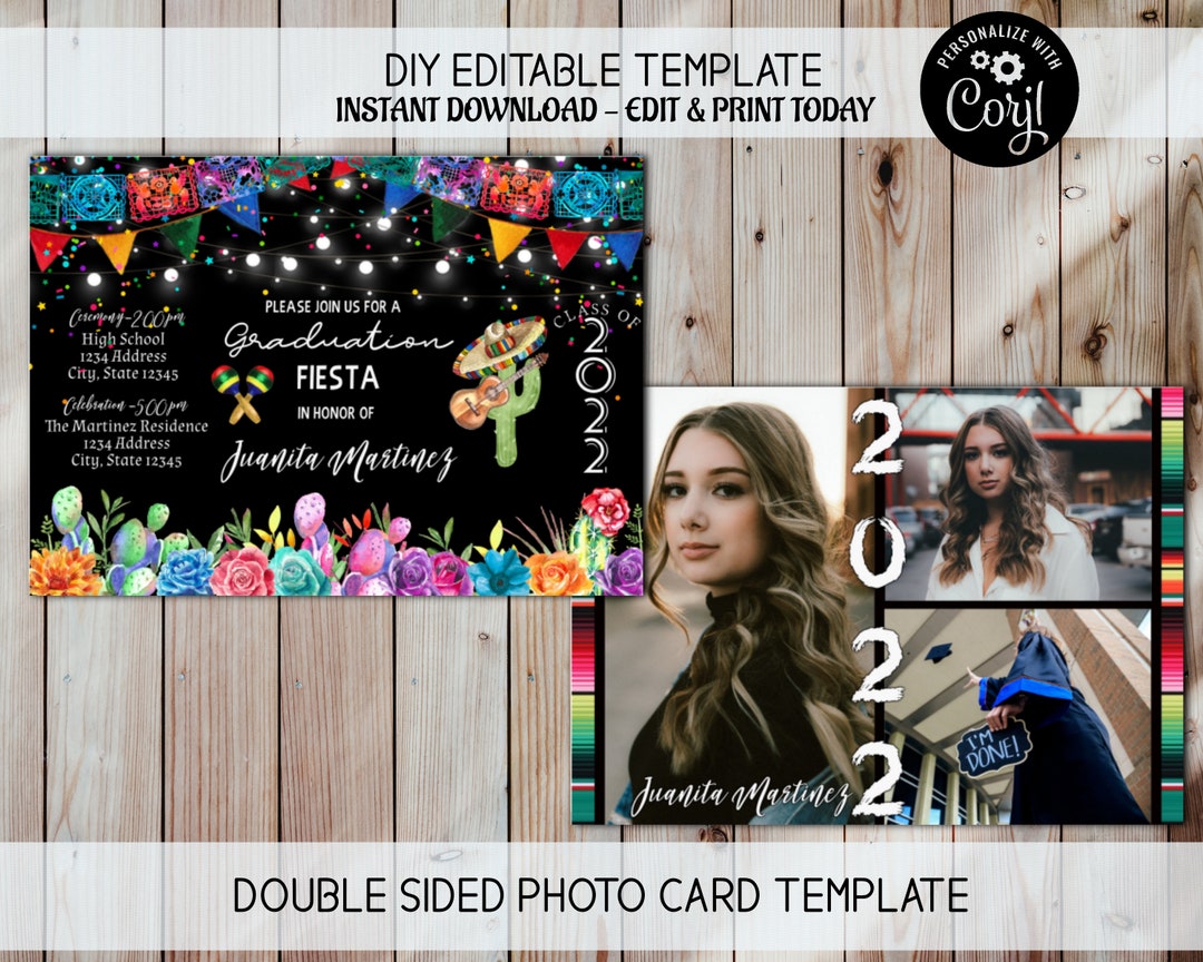Fiesta Graduation Invitation Editable Fiesta Invite, Grad Fiesta Party ...