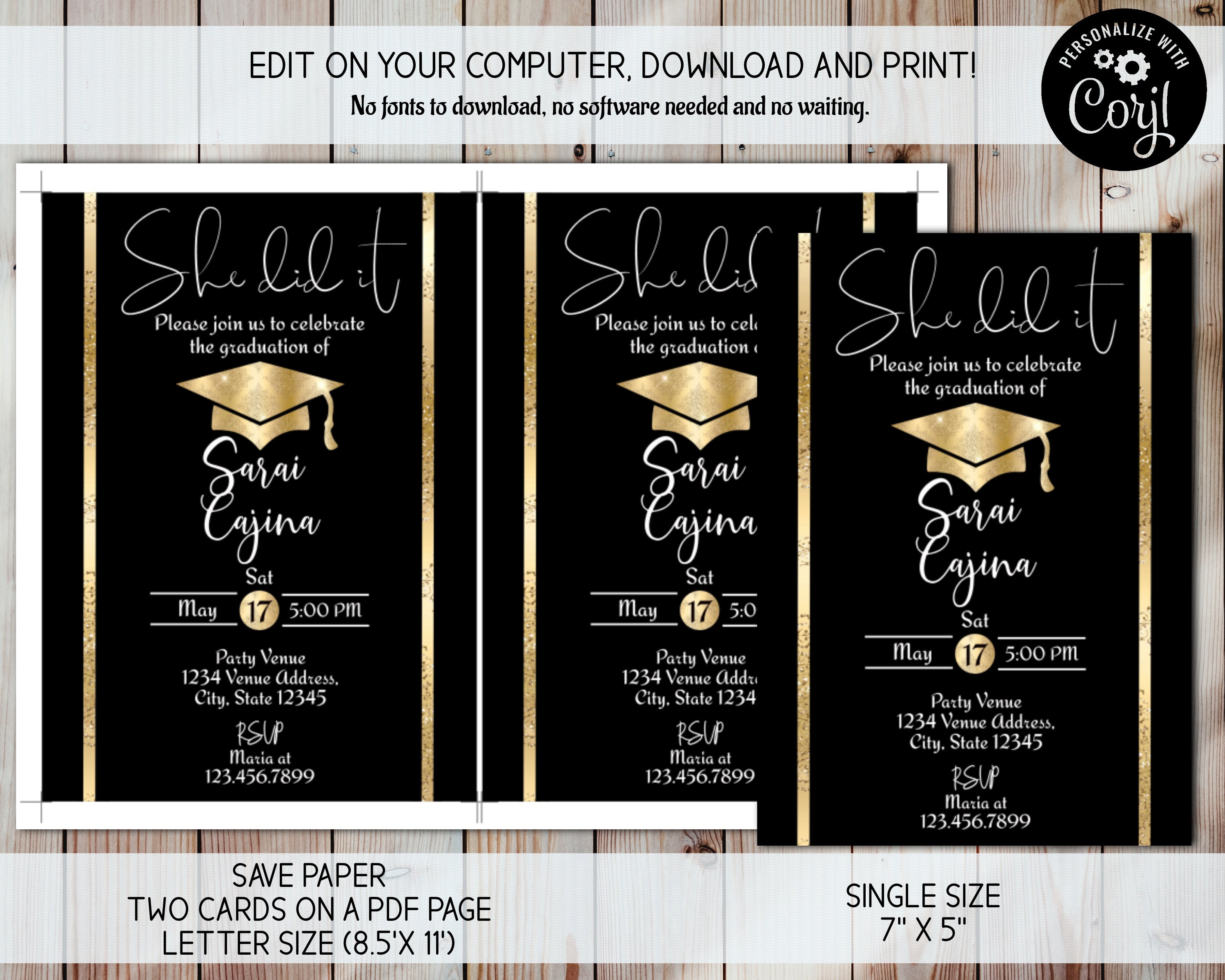 Graduation Announcement, Graduation Invitation, Photo Grad Invitation ...