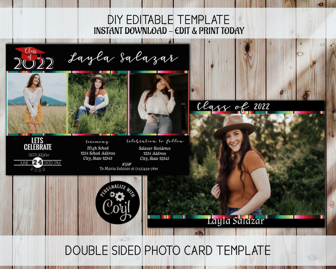 Fiesta Graduation Invitation, Graduation Announcement, Graduation ...