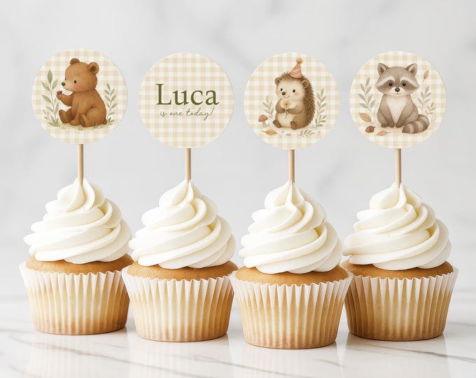 Woodland Animals Cupcake Toppers – Forest Birthday Printable - Forest ...