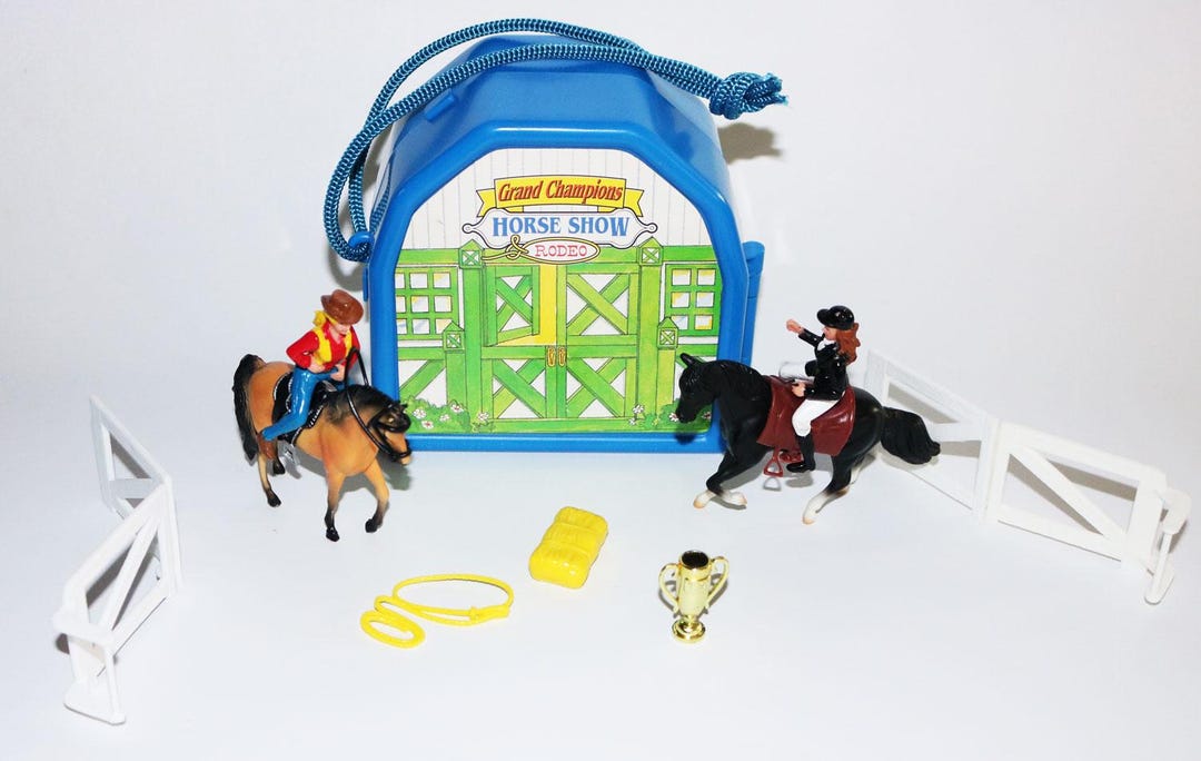 Vintage Grand Champions Horse Show Rodeo Portable Equestrian Playset ...