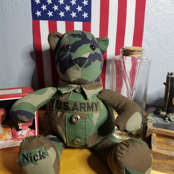 Military Uniform Memory Bear - Etsy