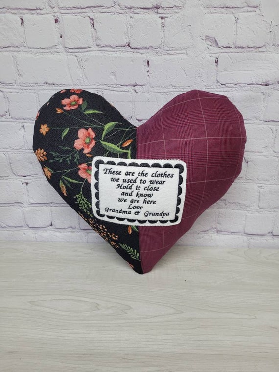 Memorial Heart Pillow Made With Two Different People's - Etsy