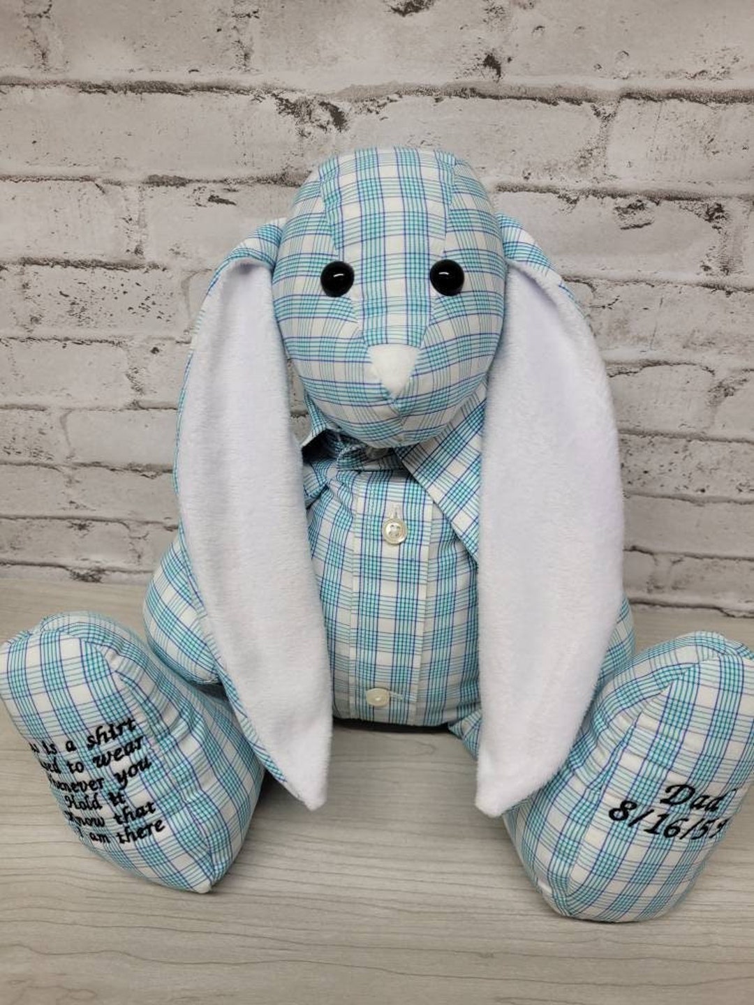 15" Memory Bunny Rabbit Made From a Shirt of a Loved One Who Has Passed ...