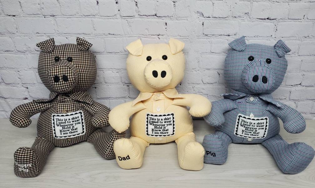 Memory Pig made from a loved ones clothing | Etsy