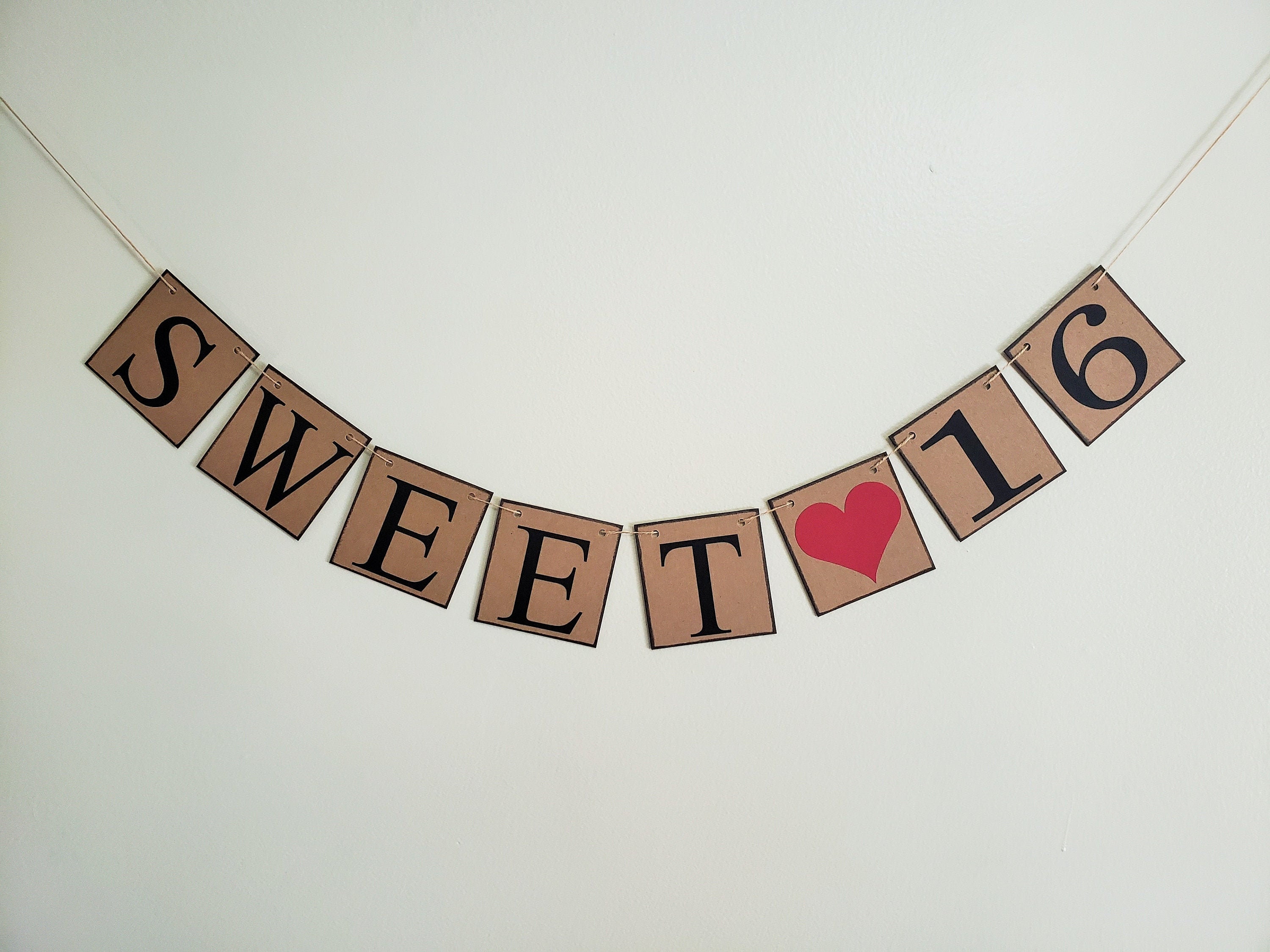 SWEET 16 Banner Happy Birthday Banner Birthday Sign Sweet 16 - Etsy